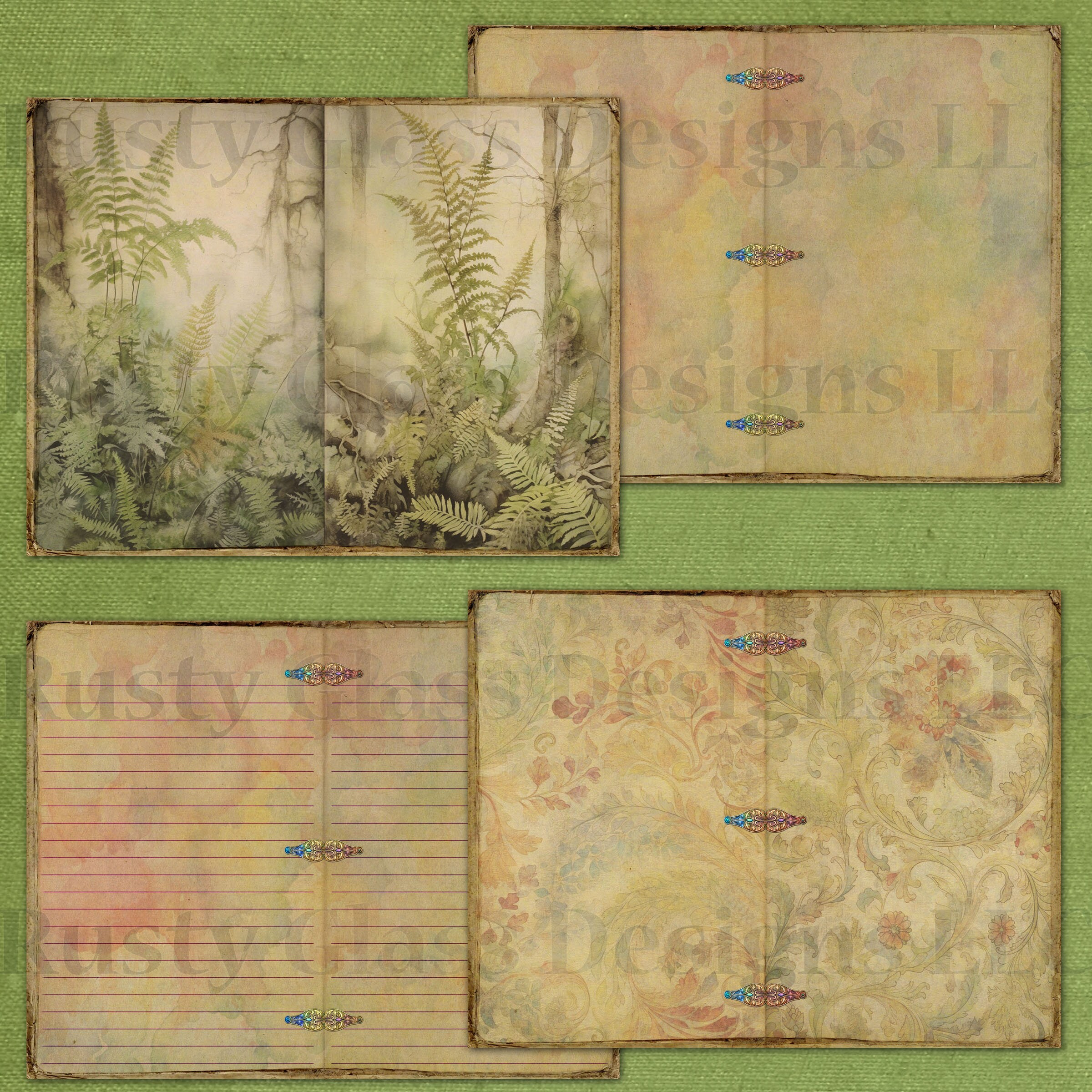 Woodland Fairies Junk Journal Pages Printable Journal, Blank and Lined ...