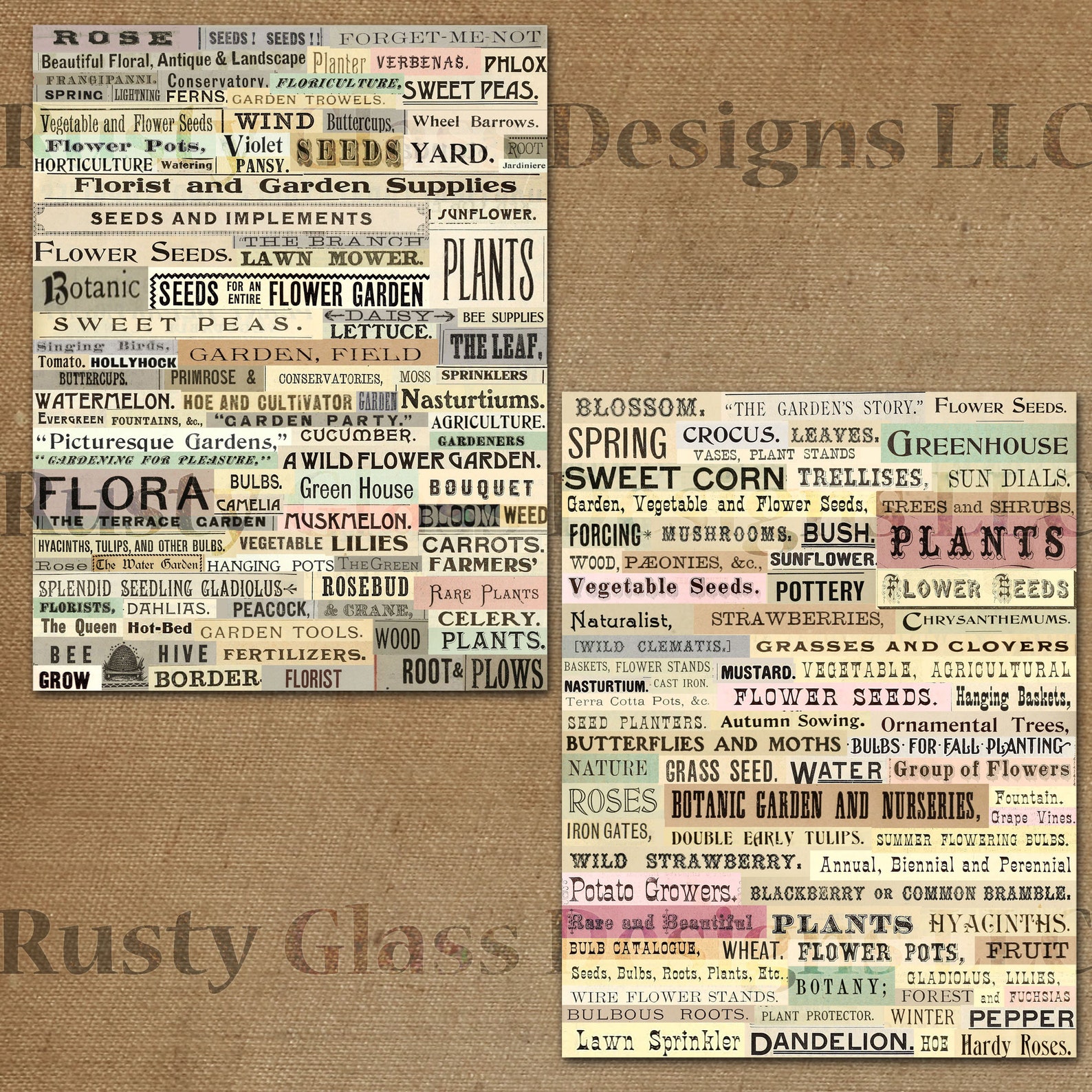Printable Digital Papers, Printable Words, Printable Garden Words ...
