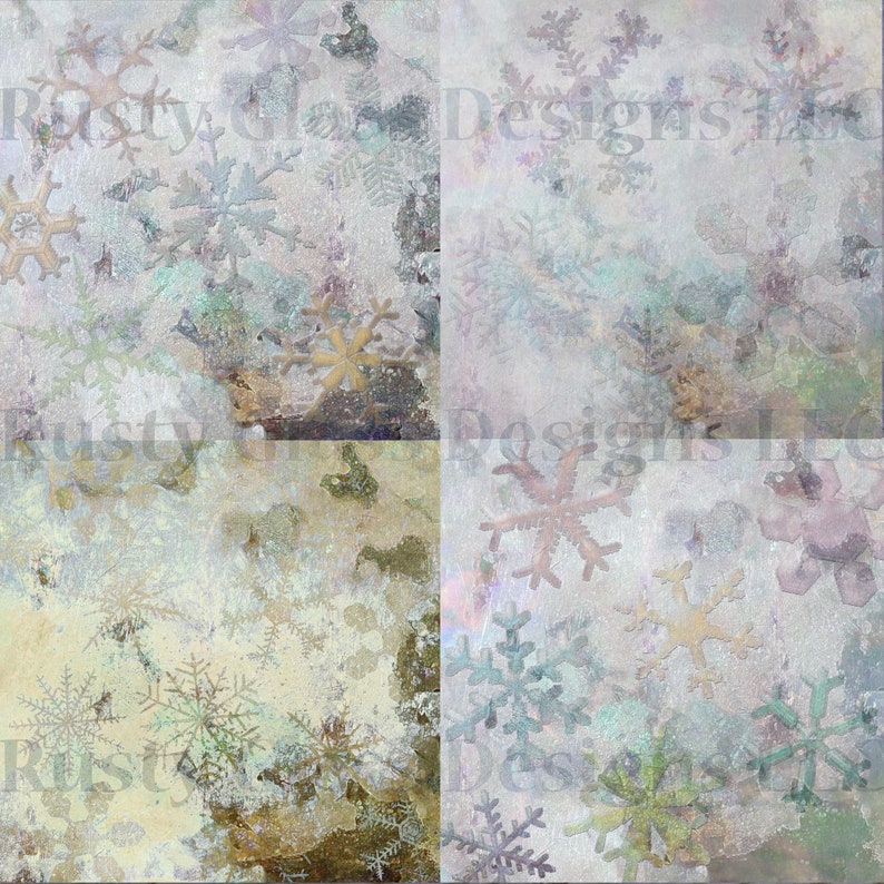 Digital Backgrounds, snowflake Grunge / Digital Papers / Printable ...