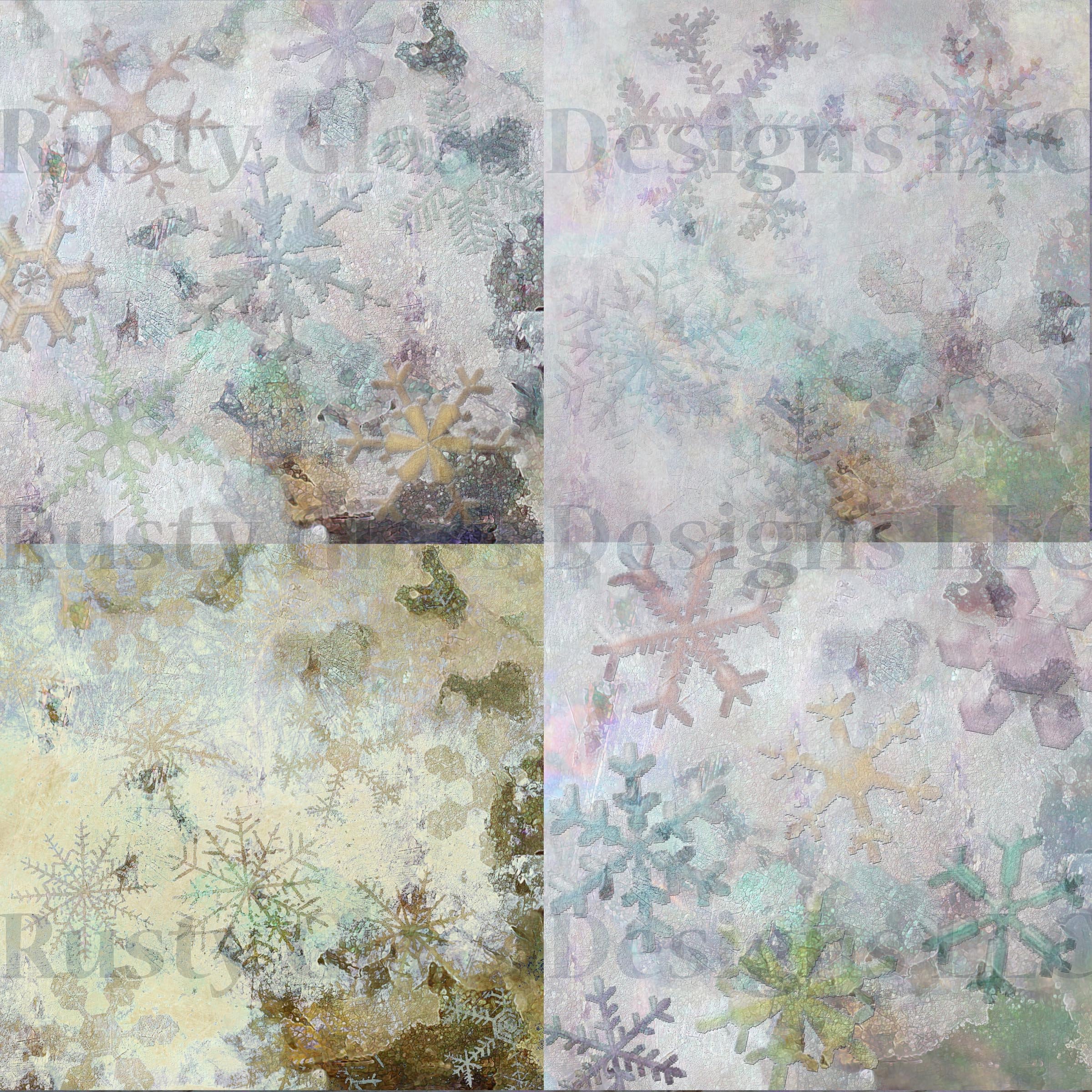 Digital Backgrounds, snowflake Grunge / Digital Papers / Printable ...