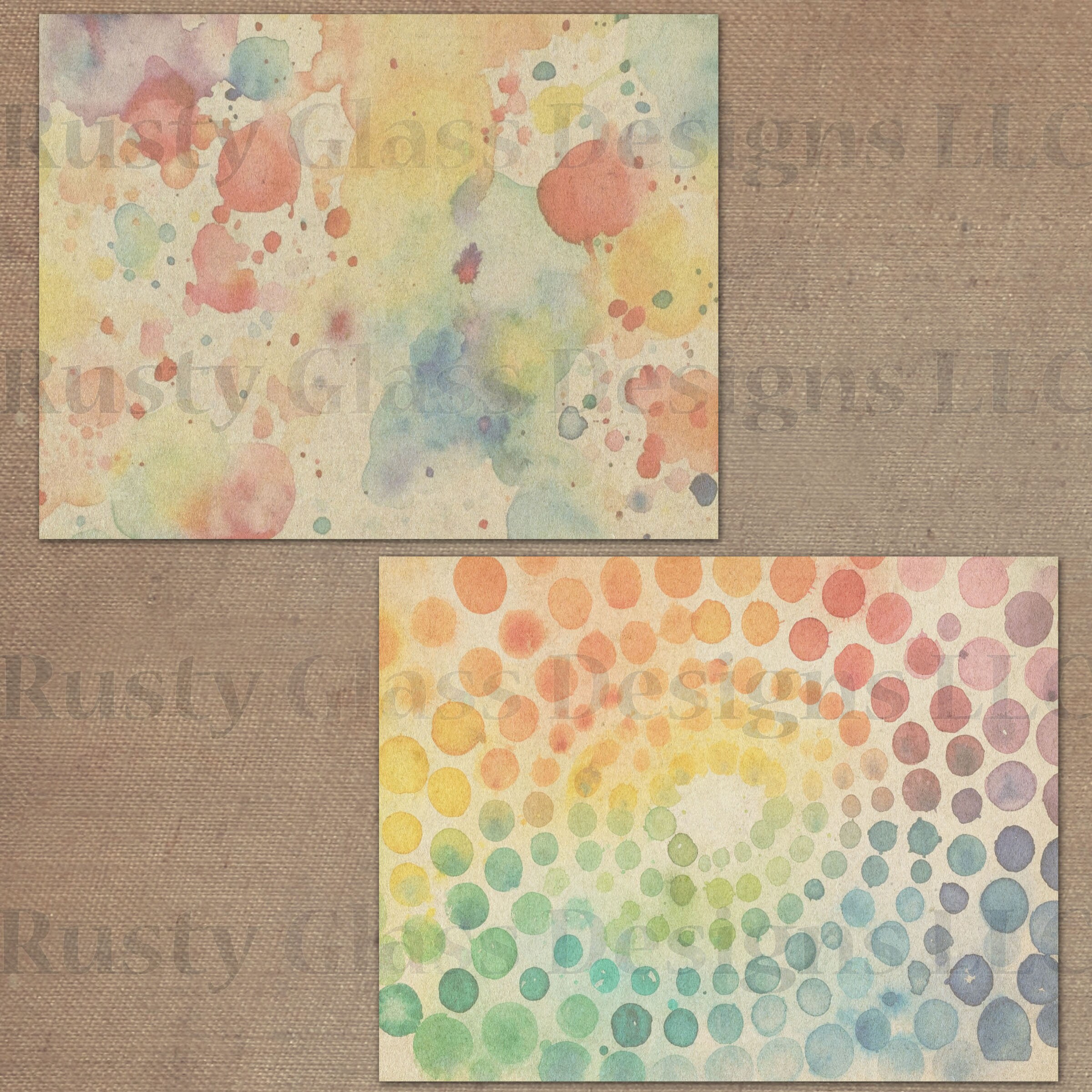 Rainbow Printable Junk Journal Papers, Watercolor Rainbow, Digital ...
