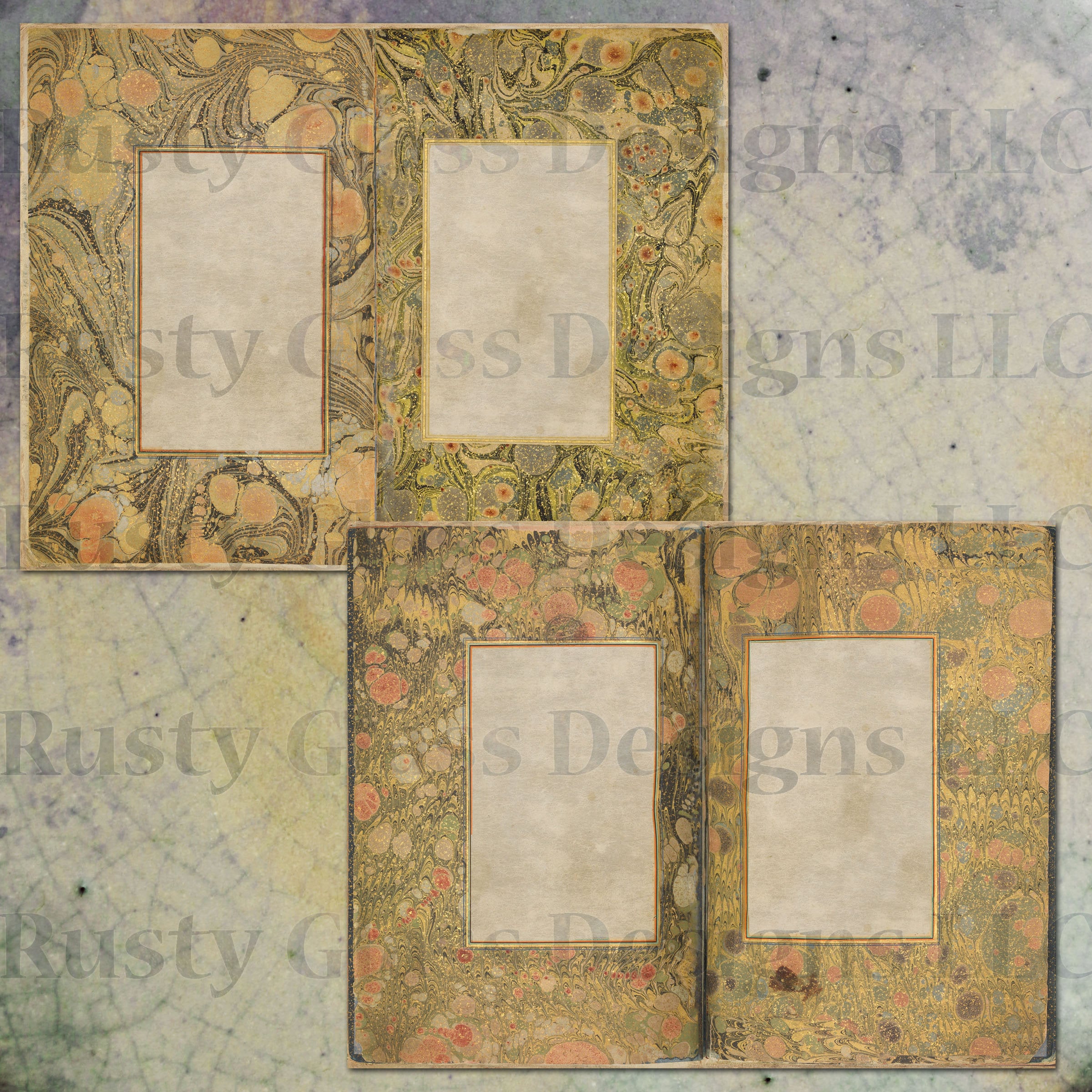 Gold Junk Journal Pages / Rose and Gold Borders / Digital Journal Pages ...