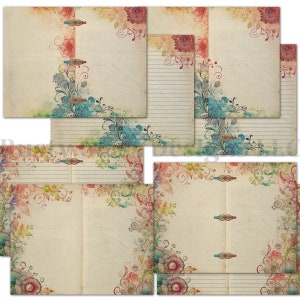 Colorful Ornamental Border Junk Journal Pages, Printable Journal Pages ...