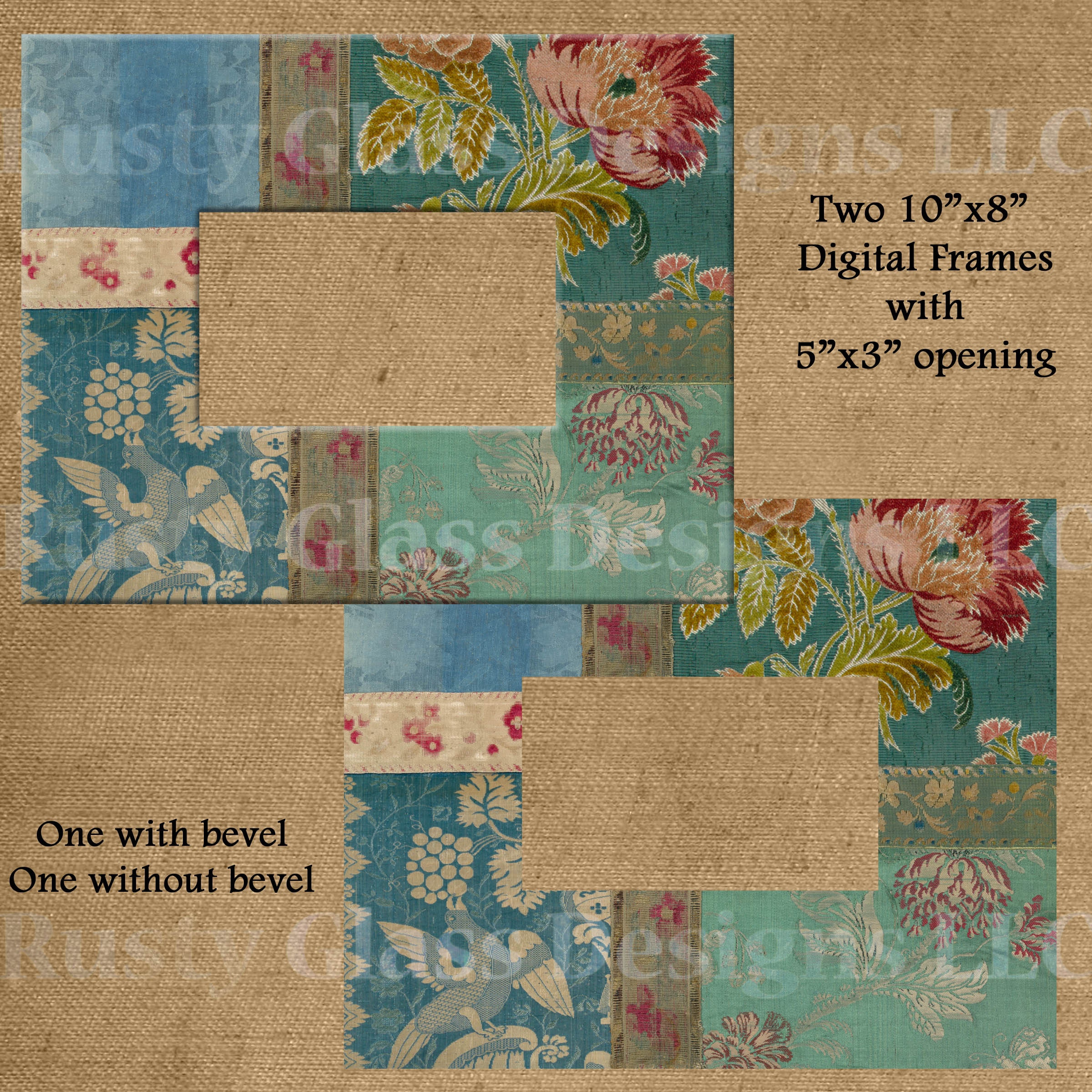 Blue Frames / Floral Frames / Printable Frame / Digital Picture Frame ...