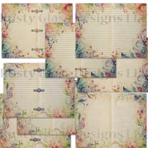 Colorful Ornamental Border Junk Journal Pages, Printable Journal Pages ...