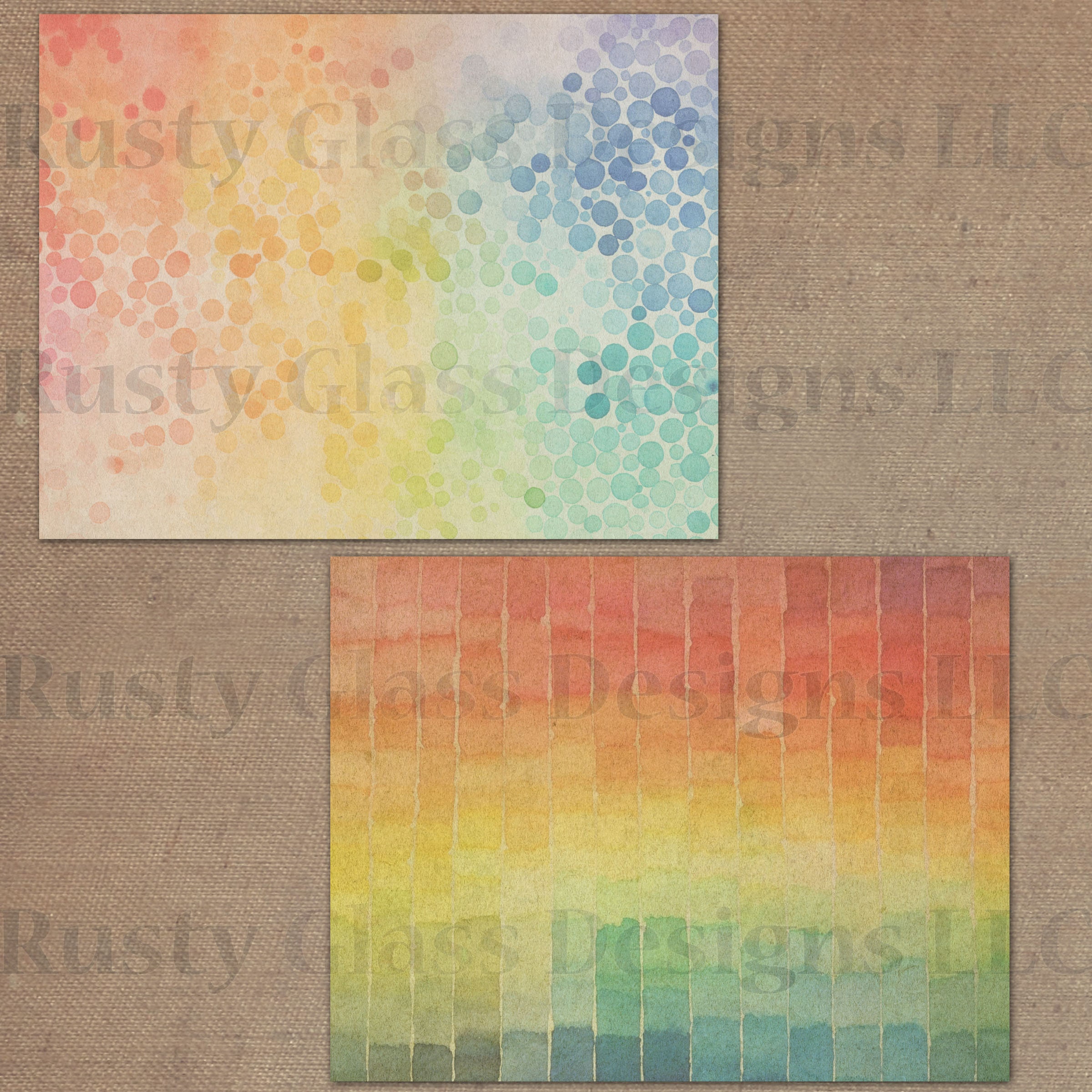 Rainbow Printable Junk Journal Papers, Watercolor Rainbow, Digital ...