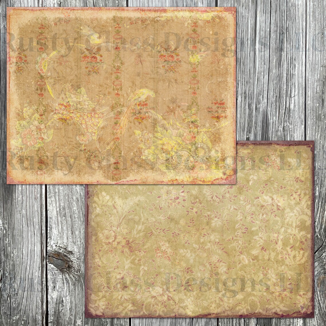 Shabby Lace Floral Papers, Digital Paper, Collage Sheet, Grunge, Shabby ...
