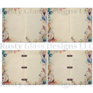 Colorful Ornamental Border Junk Journal Pages, Printable Journal Pages ...