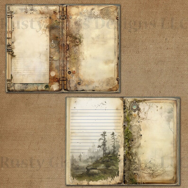 Lost Worlds Old Growth Forest Junk Journal Pages Printable Journal ...