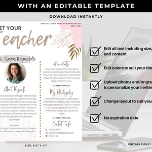 ABOUT ME Teacher Template - Boho Design - Etsy