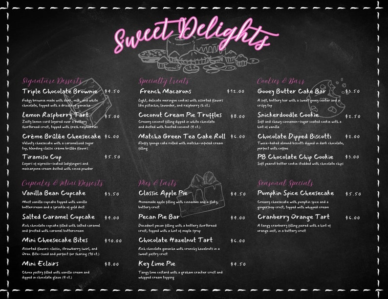 Editable TV Menu / Printable Template - Etsy UK