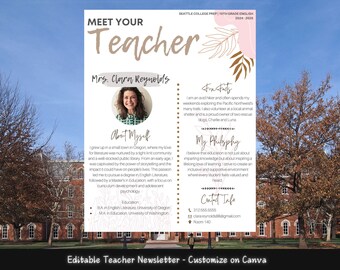 ABOUT ME Teacher Template - Boho Design - Etsy