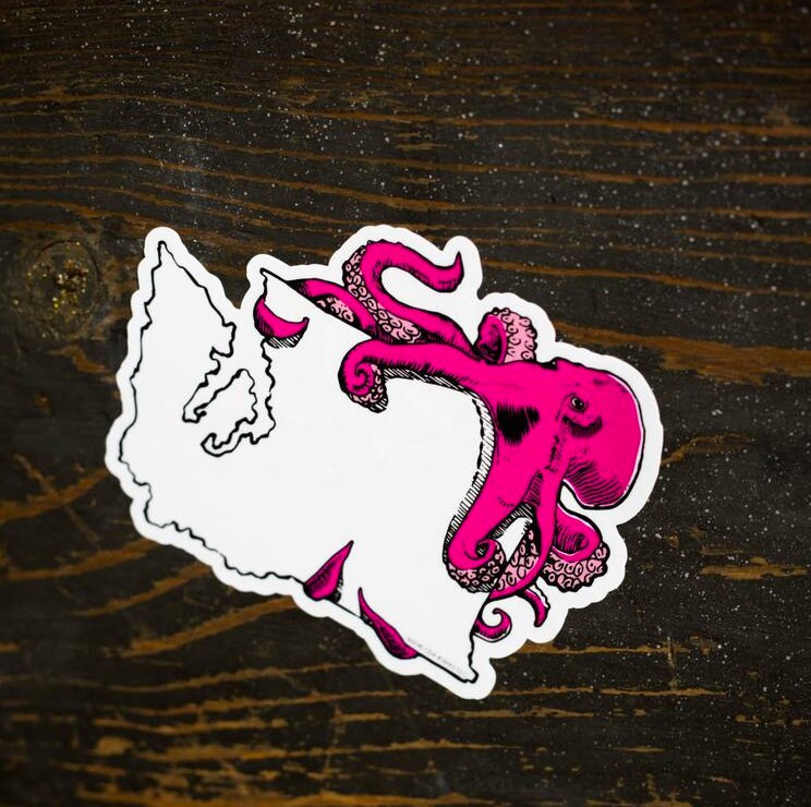 Washington Octopus Sticker - Etsy