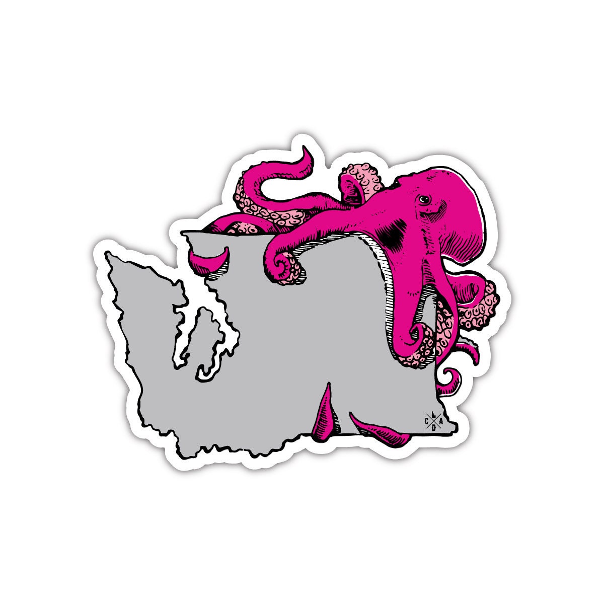 Washington Octopus Sticker - Etsy