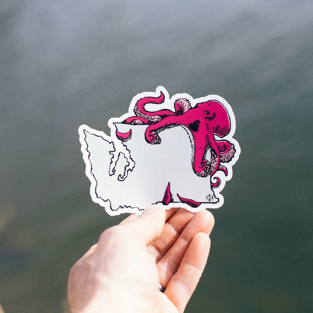 Washington Octopus Sticker - Etsy