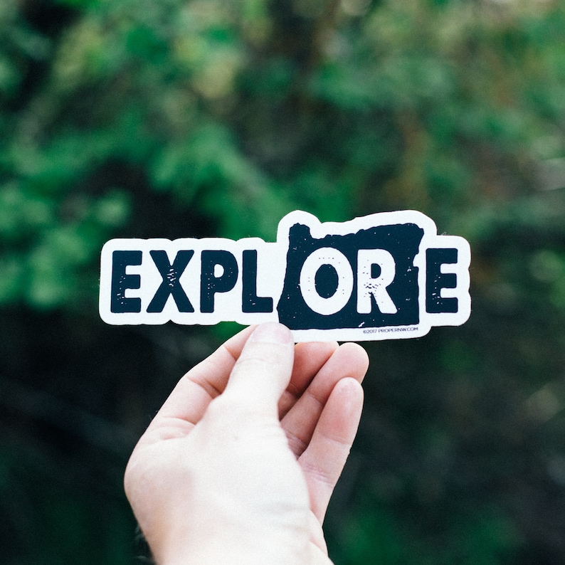 Explore Oregon Sticker White Background | Etsy