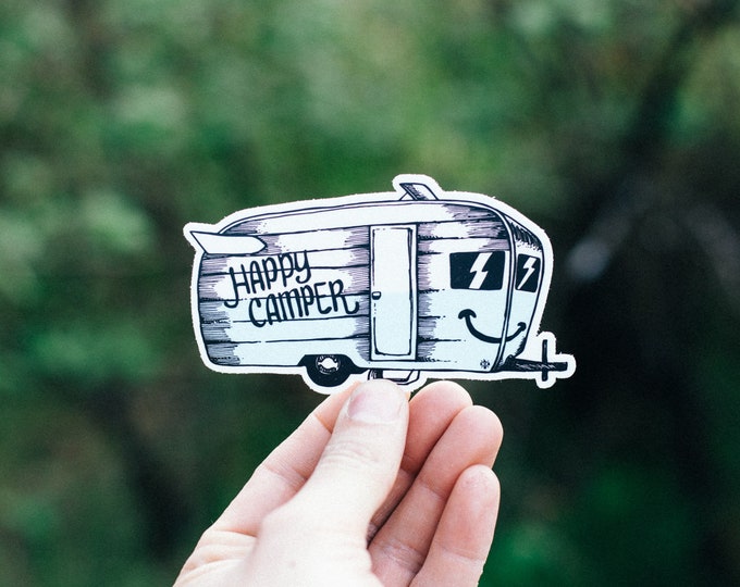 Happy Camper Sticker - Etsy