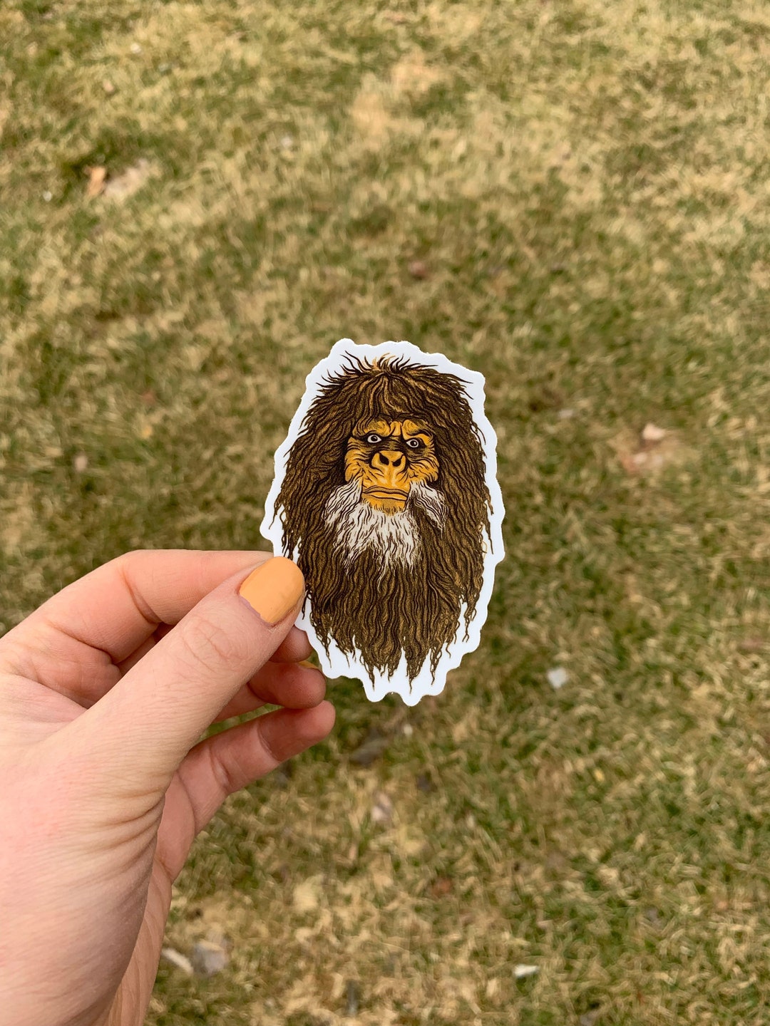 Bigfoot Face Sticker - Etsy