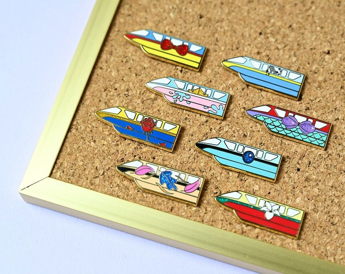 Princess Monorail Enamel Pin Collection, Enamel Pin Set, Disney ...