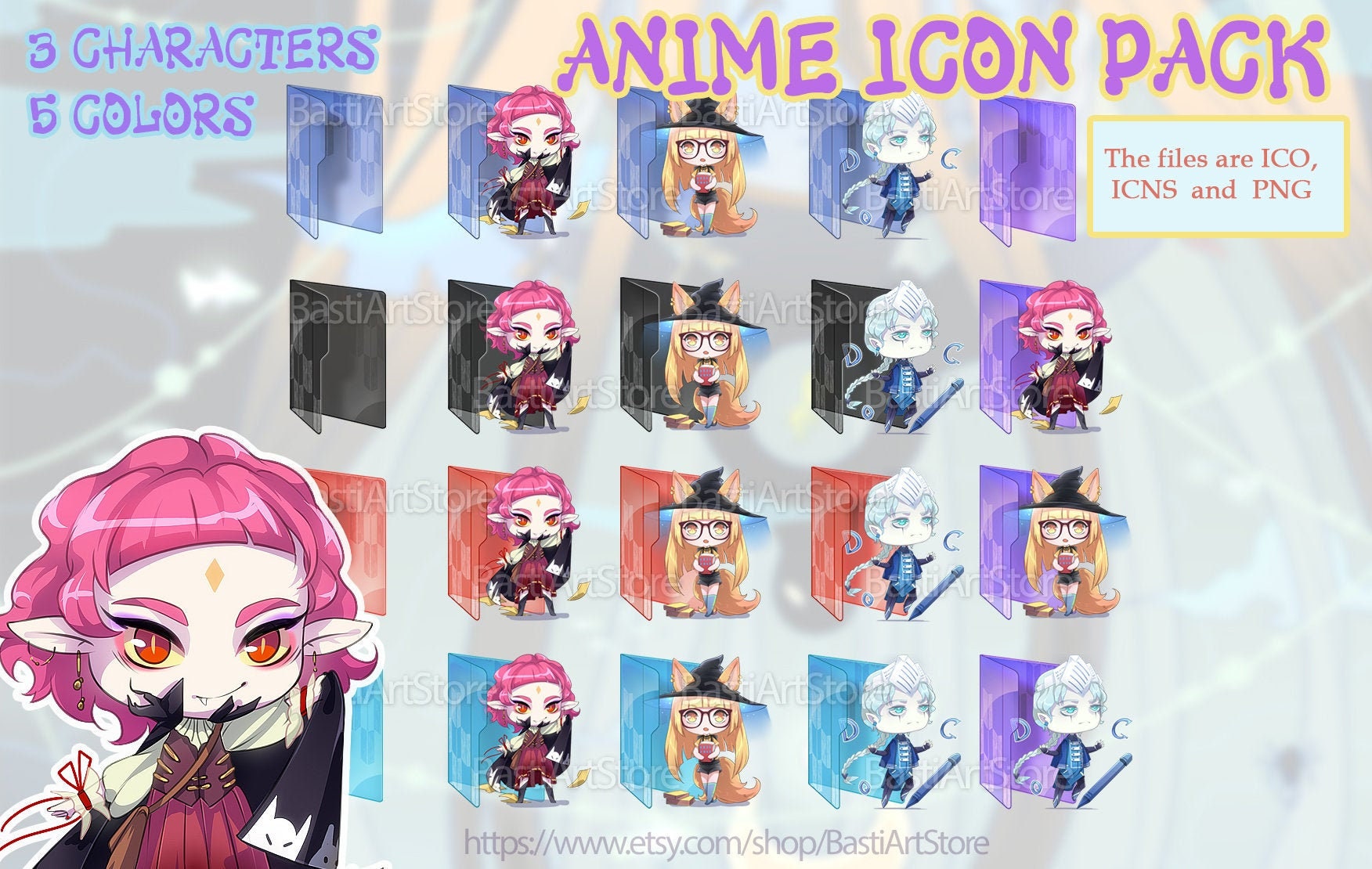 Folder Icon Anime Pack | Etsy