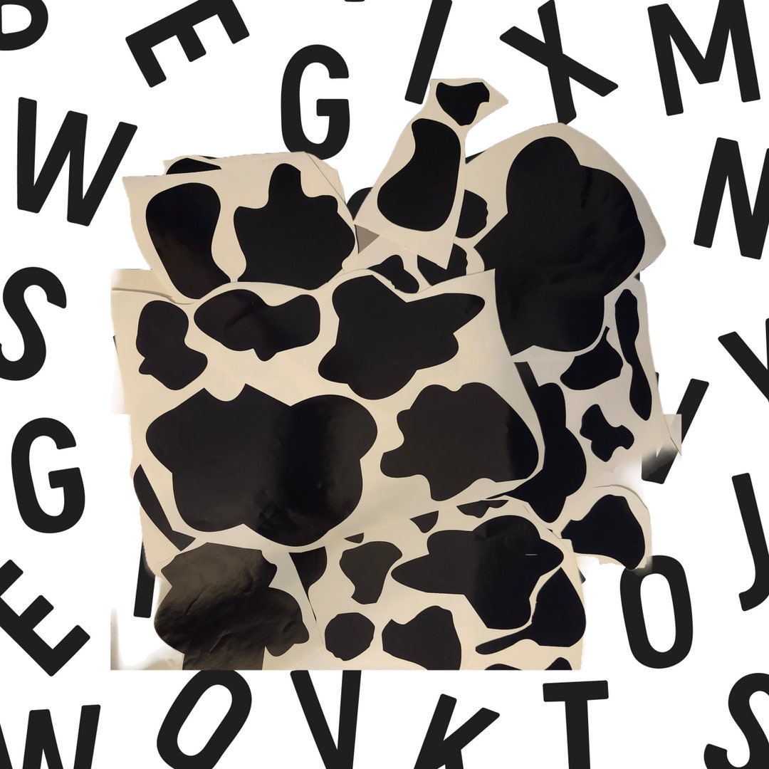 Set of 48 Cow Print Decor Wall, Cheetah Spot Animal Print Wall Stickers ...