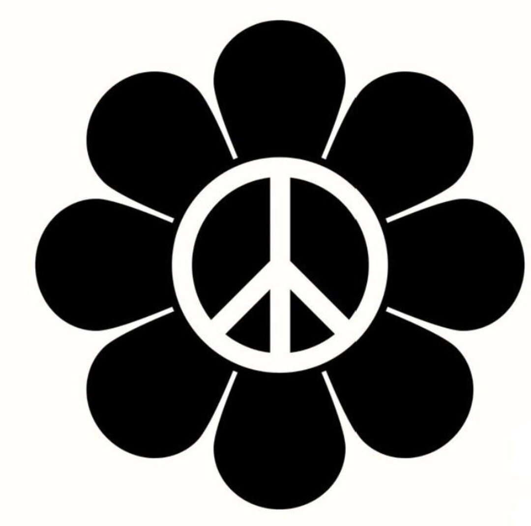 Peace Sign in a Daisy Flower Vintage Hippie Style Vinyl Decal - Etsy