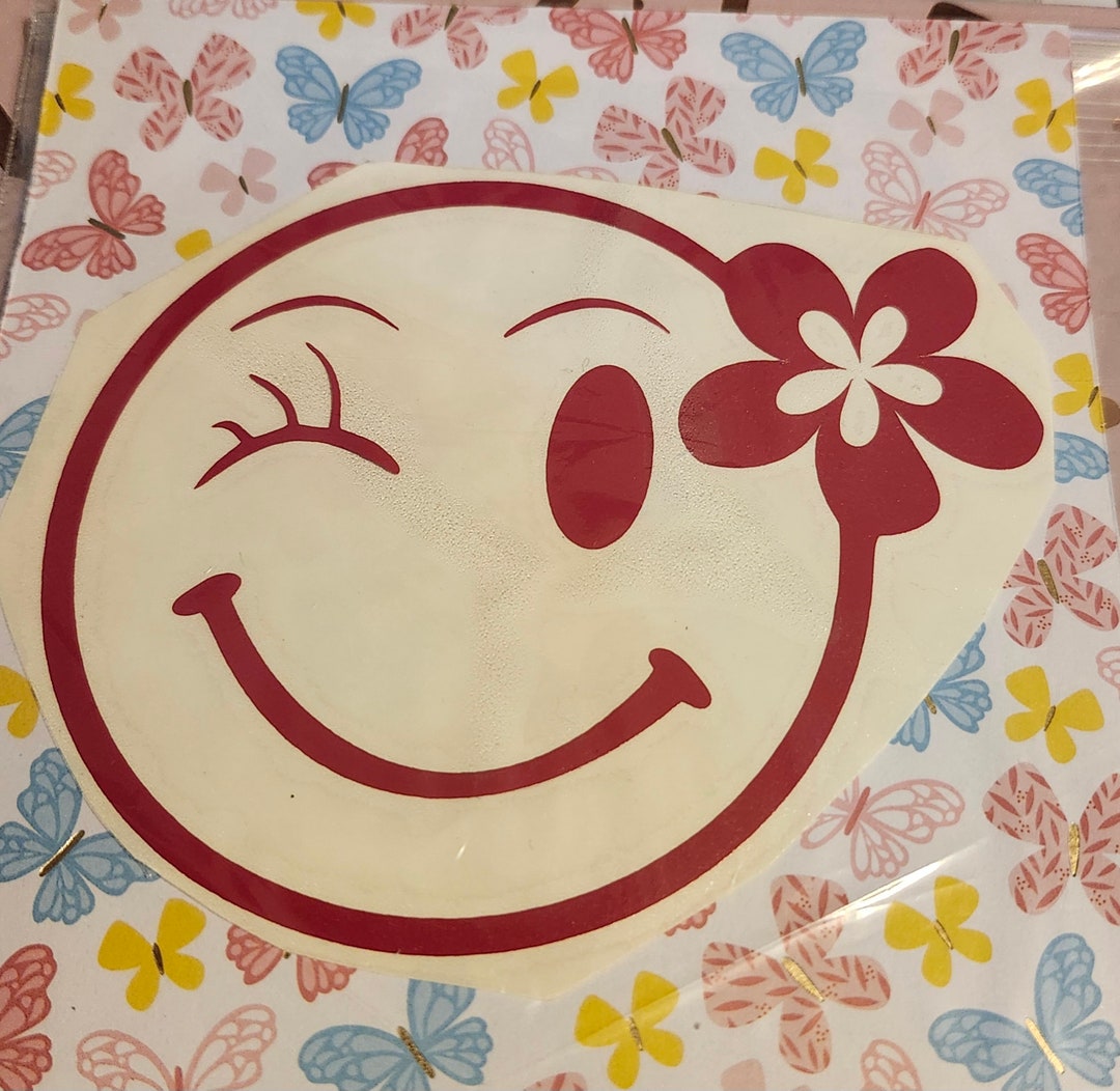 Happy Face Sticker Decal Laptop Sticker Water Bottle Sticker Fun Sticker Happy Flower