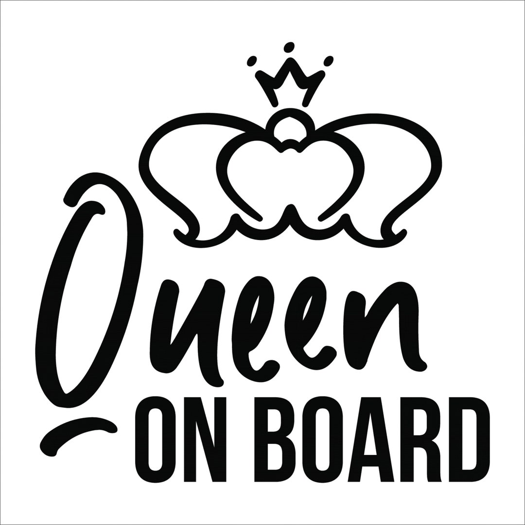 Queen on Board Car Sticker Decal - Etsy