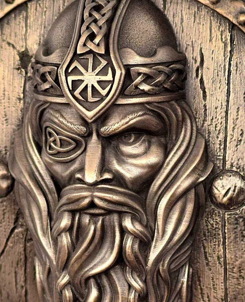 Odin Statue on the Shield Viking Decor Scandinavian Folk Art | Etsy UK