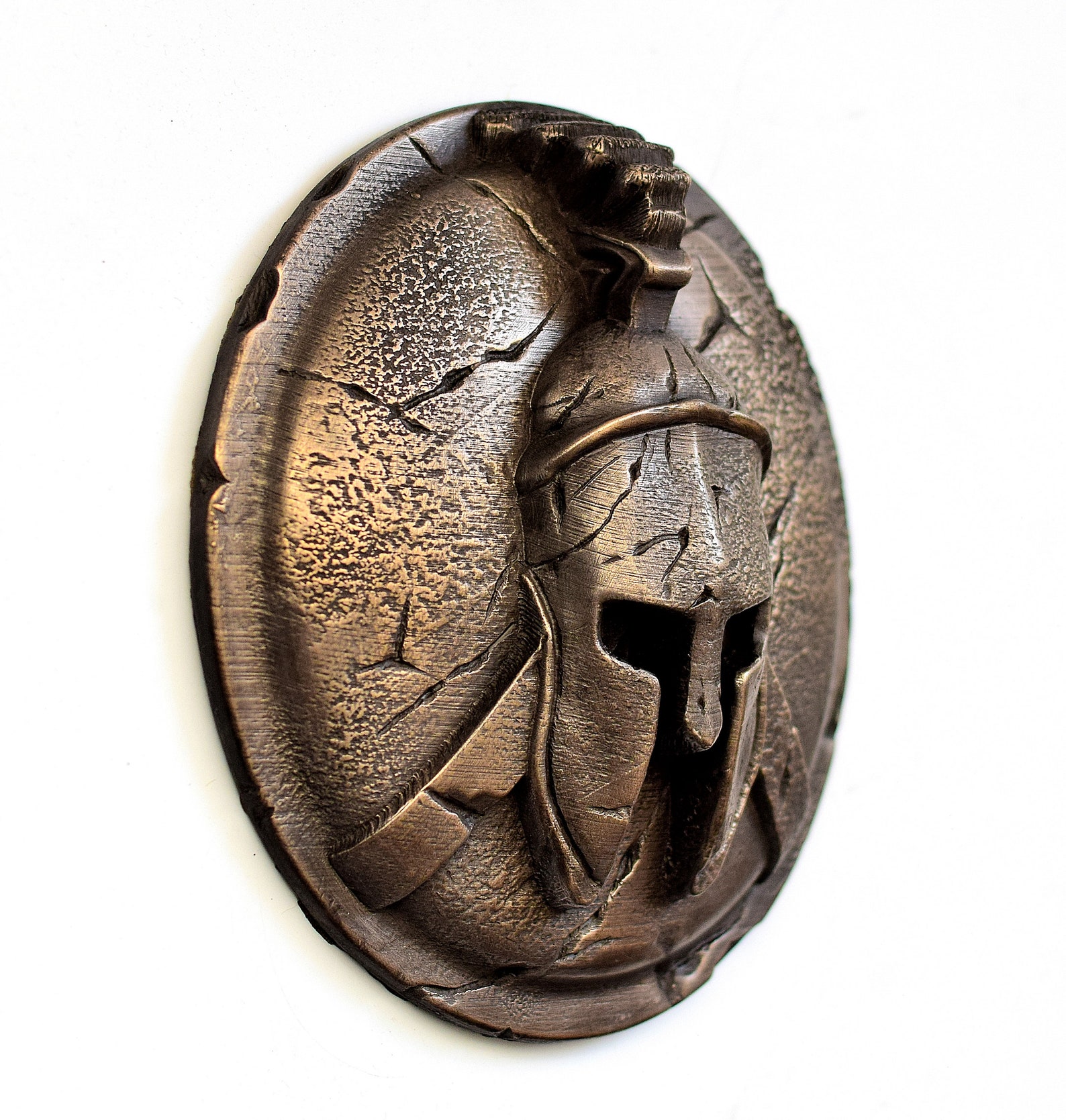 Spartan helmet hoplite shield wall decor Ancient greek | Etsy