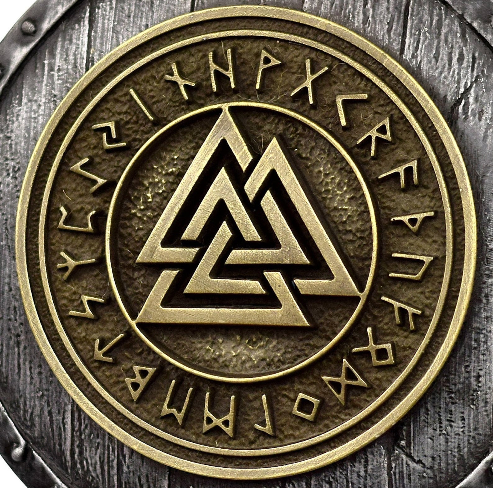 Norse Valknut With Runes on the Viking Shield Wall Mount | Etsy