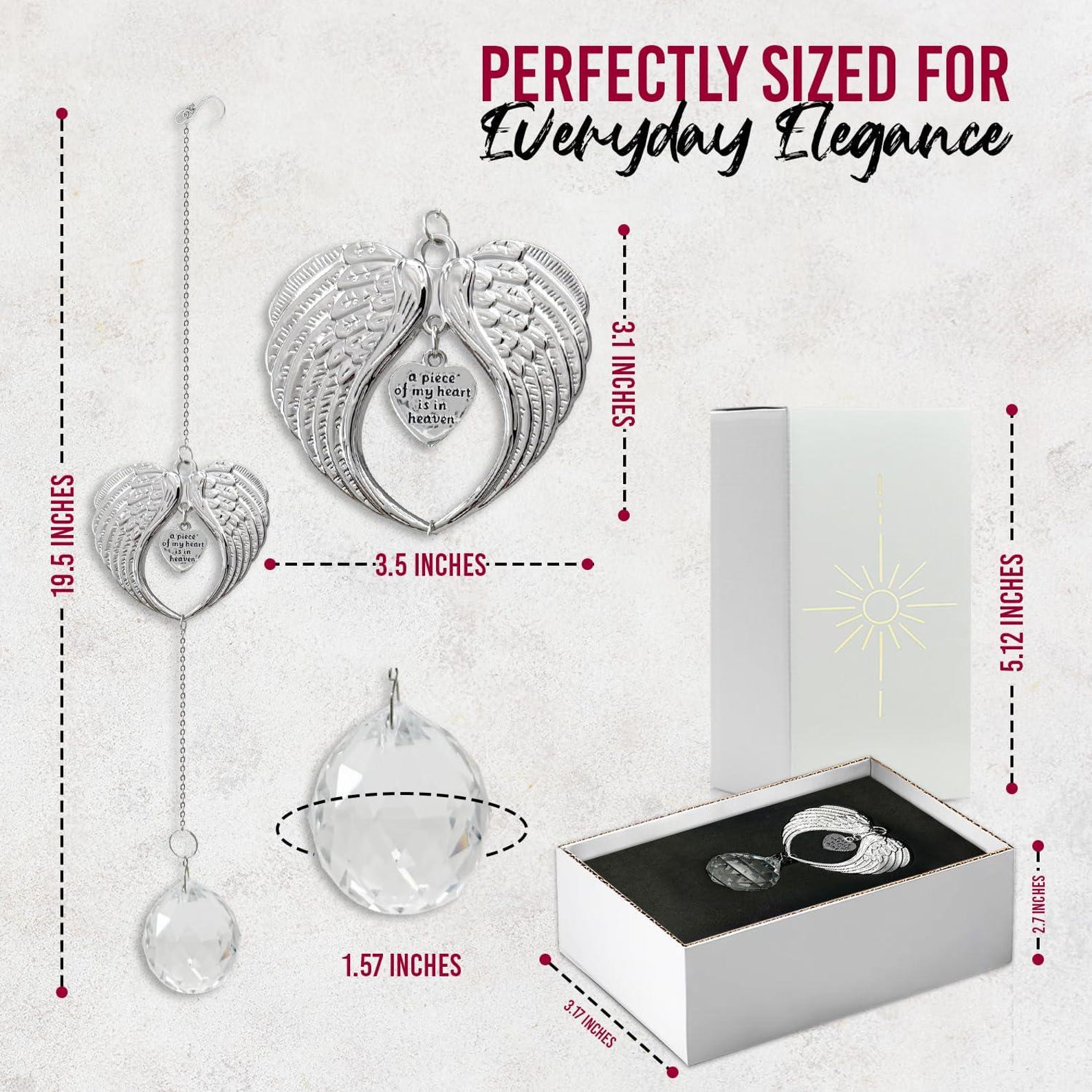 Memorial Sun Catcher, "a Piece of My Heart is in Heaven," Angel Wings ...