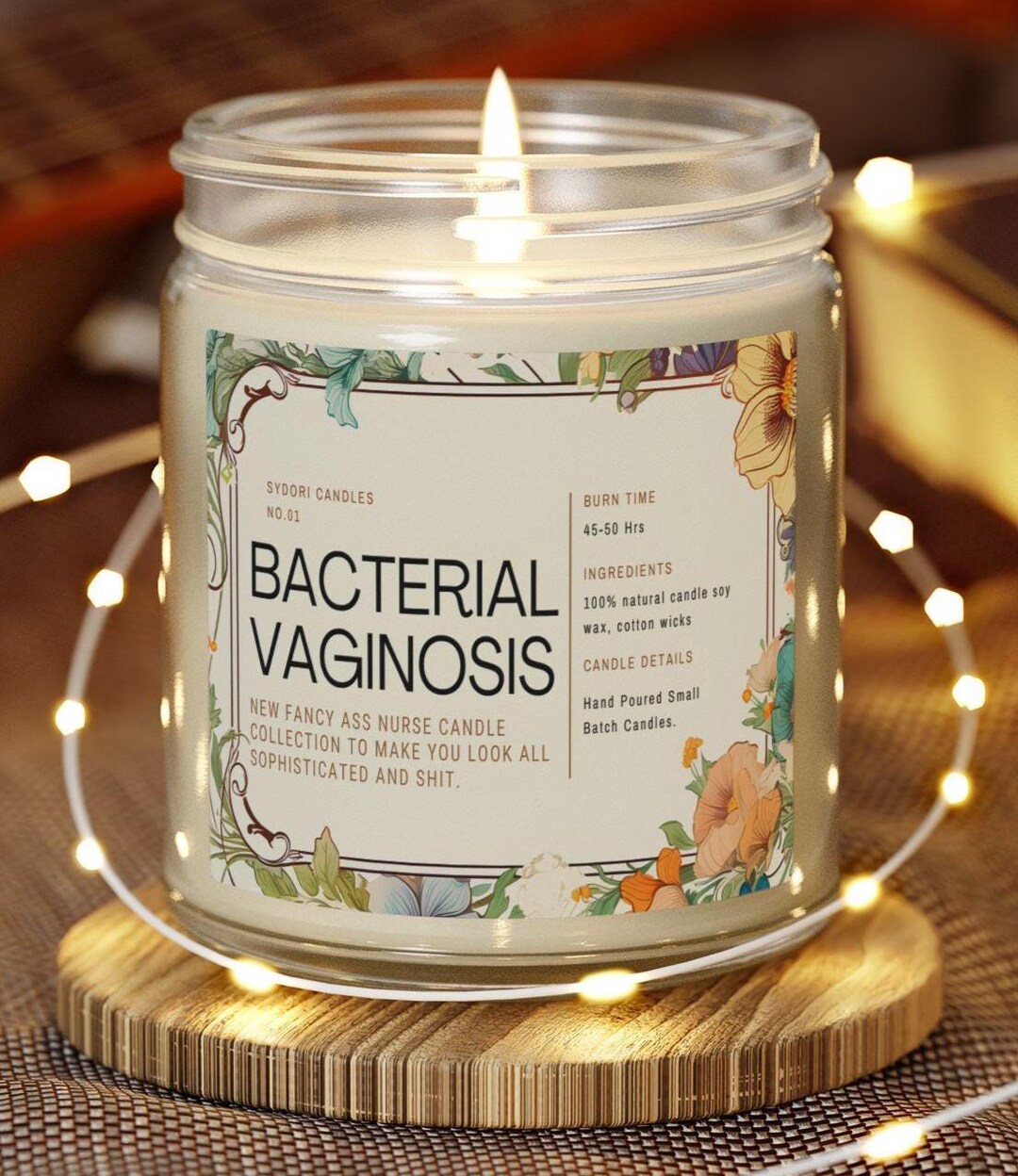 Bacterial Vaginosis Coconut Apricot Wax Candle 9oz, Funny OB GYN Gift ...