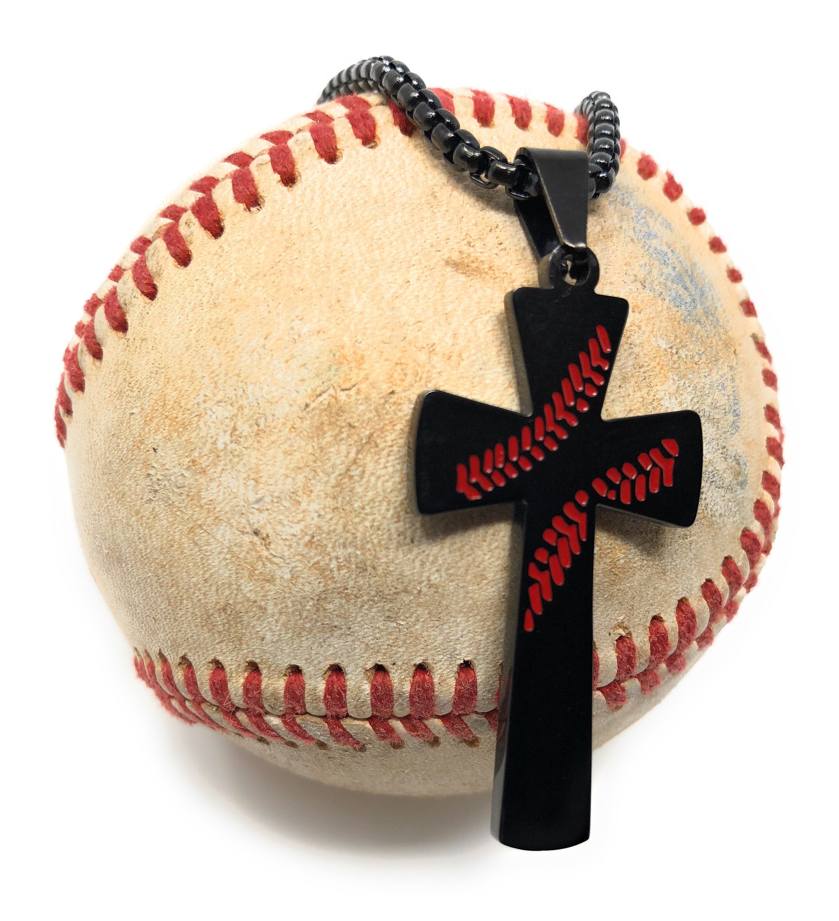Kids Baseball Necklace Cross Softball Jewelry With 16 - Etsy