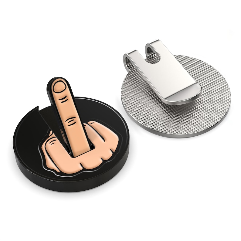 Funny Working Middle Finger Golf Ball Marker and Hat Clip Golf Combo ...