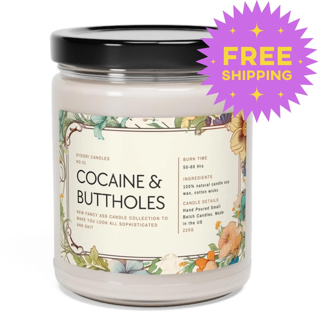 Funny Cocaine and Buttholes Candle - Sarcastic Gag Gift - Adult Humor ...
