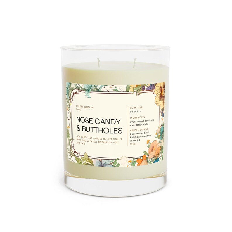Funny NOSE CANDY and BUTTHOLES Fancy Ass Candle Collection, Scented ...