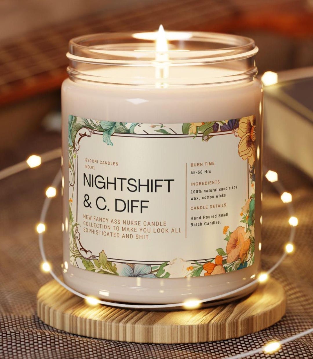 Nightshift and C. Diff Candle | Funny Nurse Gift 9oz Soy Candle ...