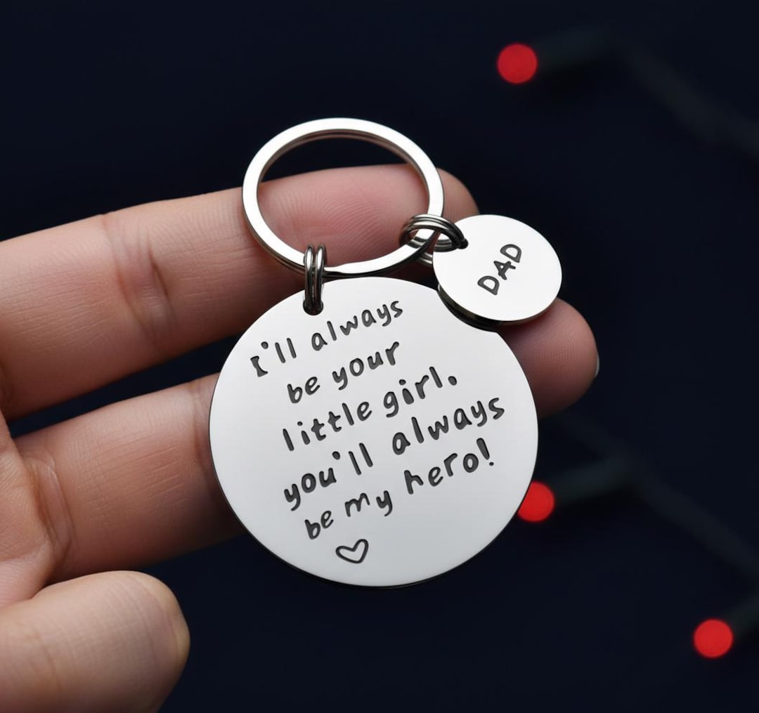 Personalized Dad Keychain - Customizable Gift From Daughter Son ...