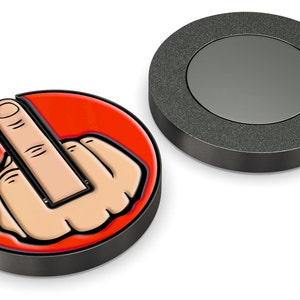 Funny Working Red Middle Finger Golf Ball Marker and Hat Clip Golf ...