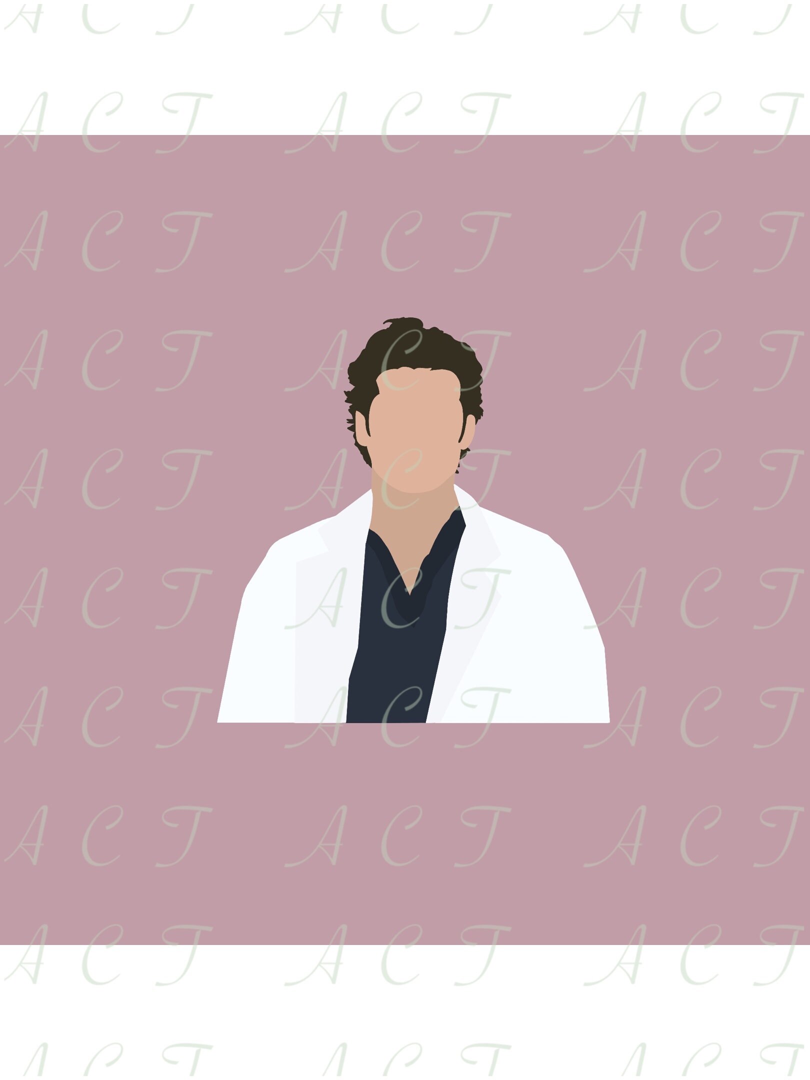 Derek shepherd greys anatomy tv show Cartoon Drawing Body | Etsy