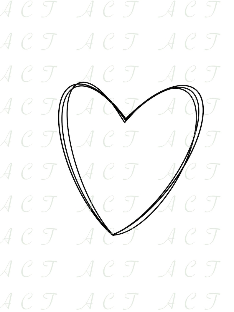 Herz Umriss PNG digitaler Download | Etsy