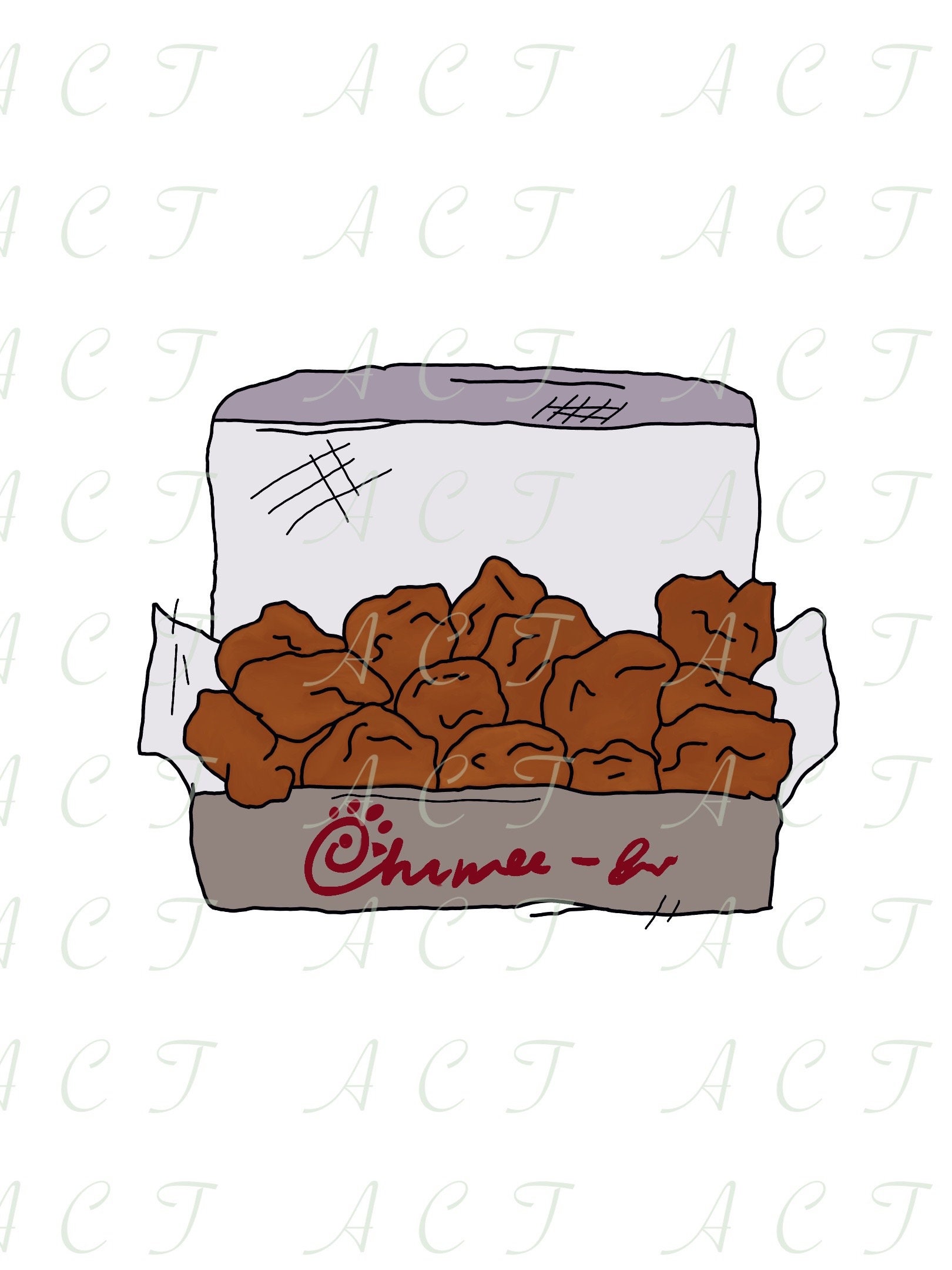 Chick Fil A Chicken Nuggets in box Fast Food Sublimation | Etsy