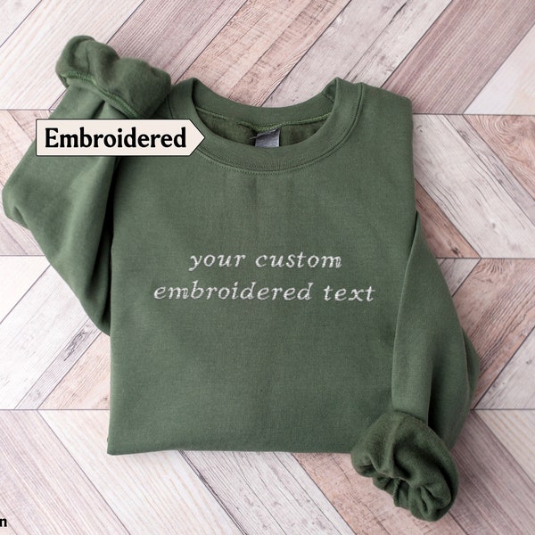 Embroidered Sweatshirt - Etsy