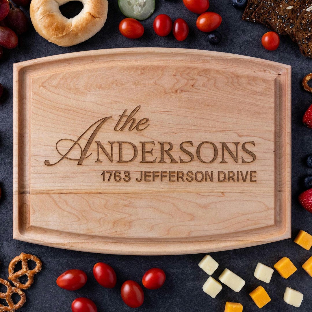Personalized Family Cutting Board Design Maple Wood Kitchen Gift for ...
