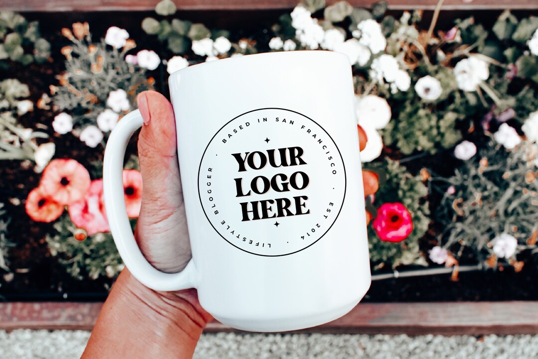 Custom Glass Logo Coffee Mug Logo, Clear Mug Business Logo ...