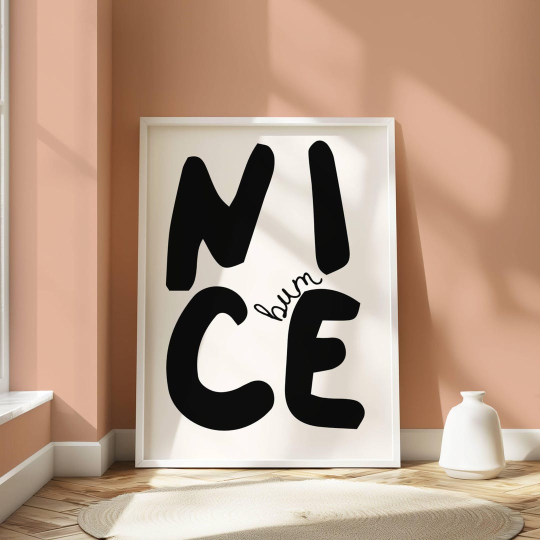 Nice Bum Printable Wall Art, Funny Bathroom Decor, Digital Download ...