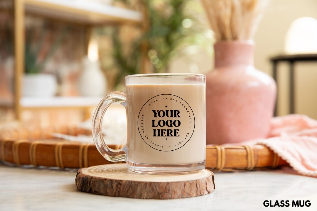 Custom Glass Logo Coffee Mug Logo Boho Coffee Mug Logo - Etsy