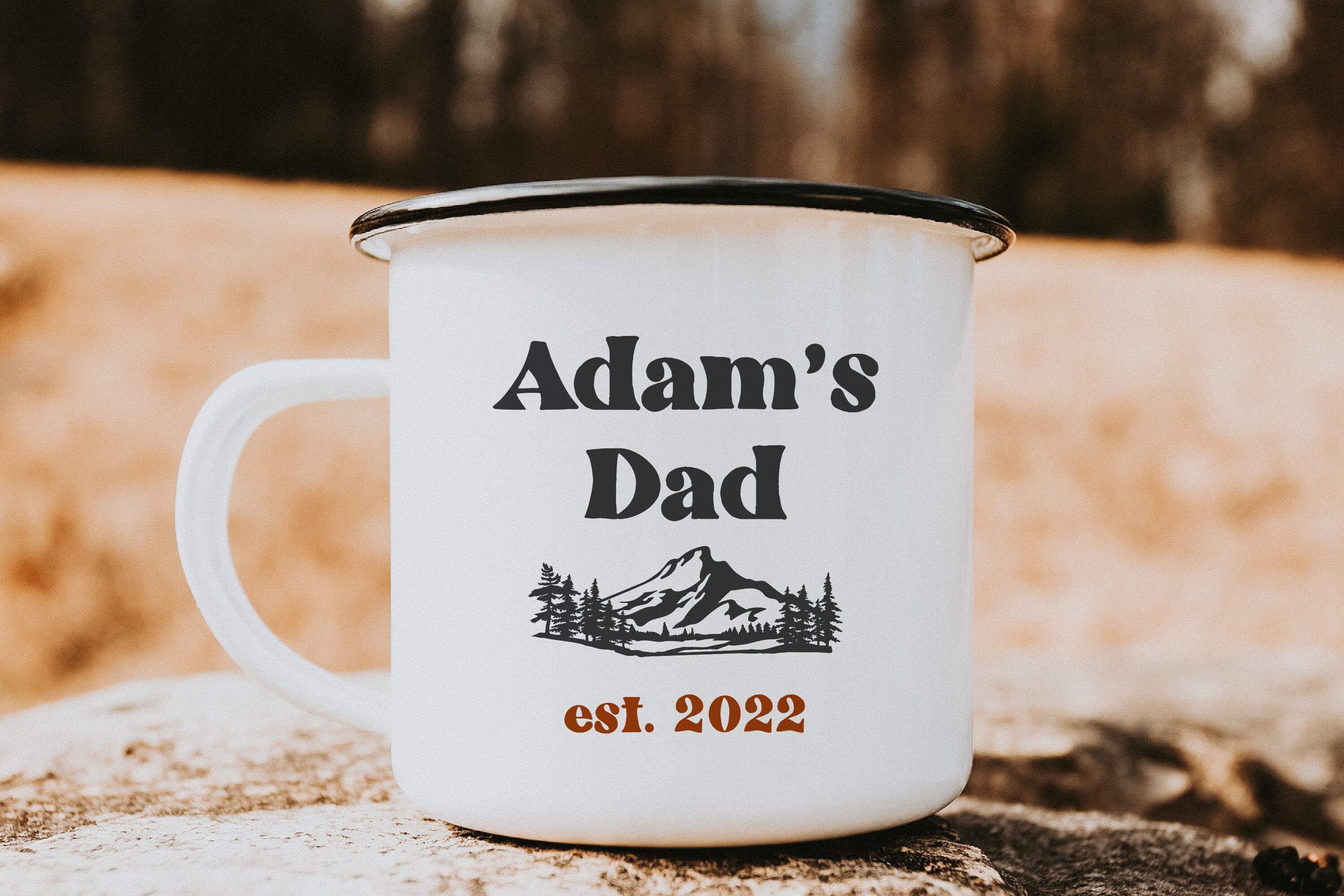 New Dad Mug Custom Daddy To Be Announcement Gift Woodland | Etsy