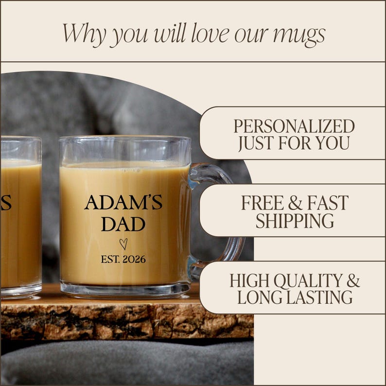 Personalized Dad Enamel Camp Mug (est. 2026), New Father Coffee Cup ...